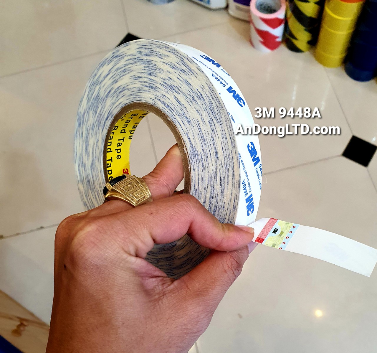 Băng keo 2 mặt mỏng chịu nhiệt 3M 9448a